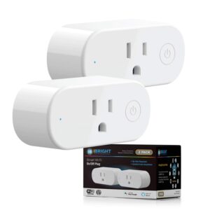 ibright smart plug, smart home wifi outlet, remote app control, supports 2.4ghz network, no hub required (works with amazon alexa & google assistant) fcc rohs certified