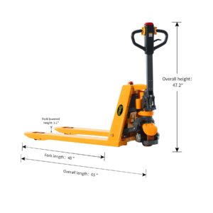 APOLLOLIFT Electric Pallet Jack Powered Lithium Battery Classic Pallet Truck 3300Lbs Capacity 48" x27" Fork Length Multi-Function Handle