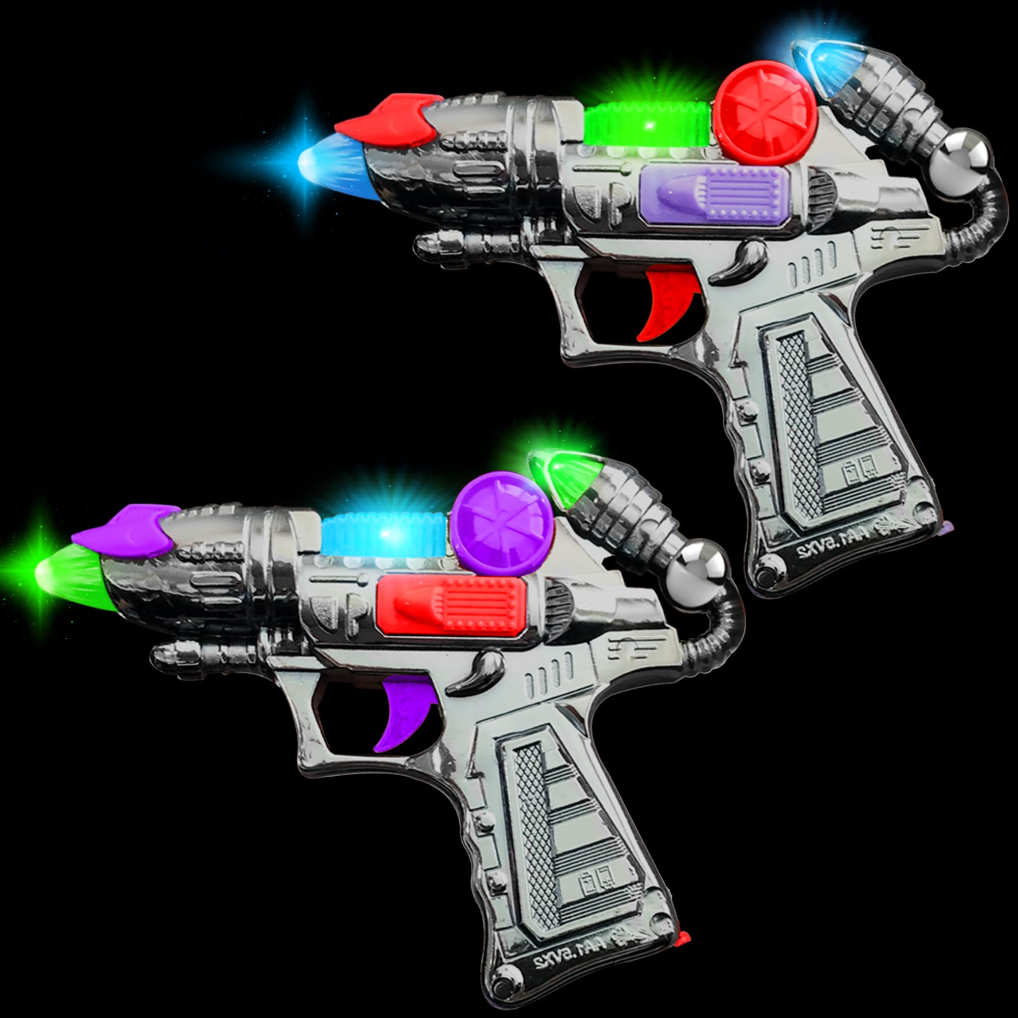 ArtCreativity Ranger Hand-Gun Toy Set with Flashing Lights & Sounds, 2 Cool Futuristic Handguns, Pretend Play, Great Party Favor, Gift for Boys and Girls, Batteries Included- Colors May Vary