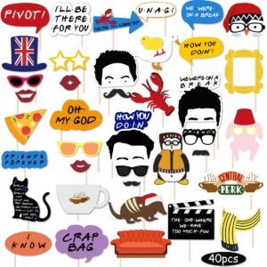 40 pcs themed photo booth props tv show birthday party supplies graduation bridal shower bachelorette party decorations