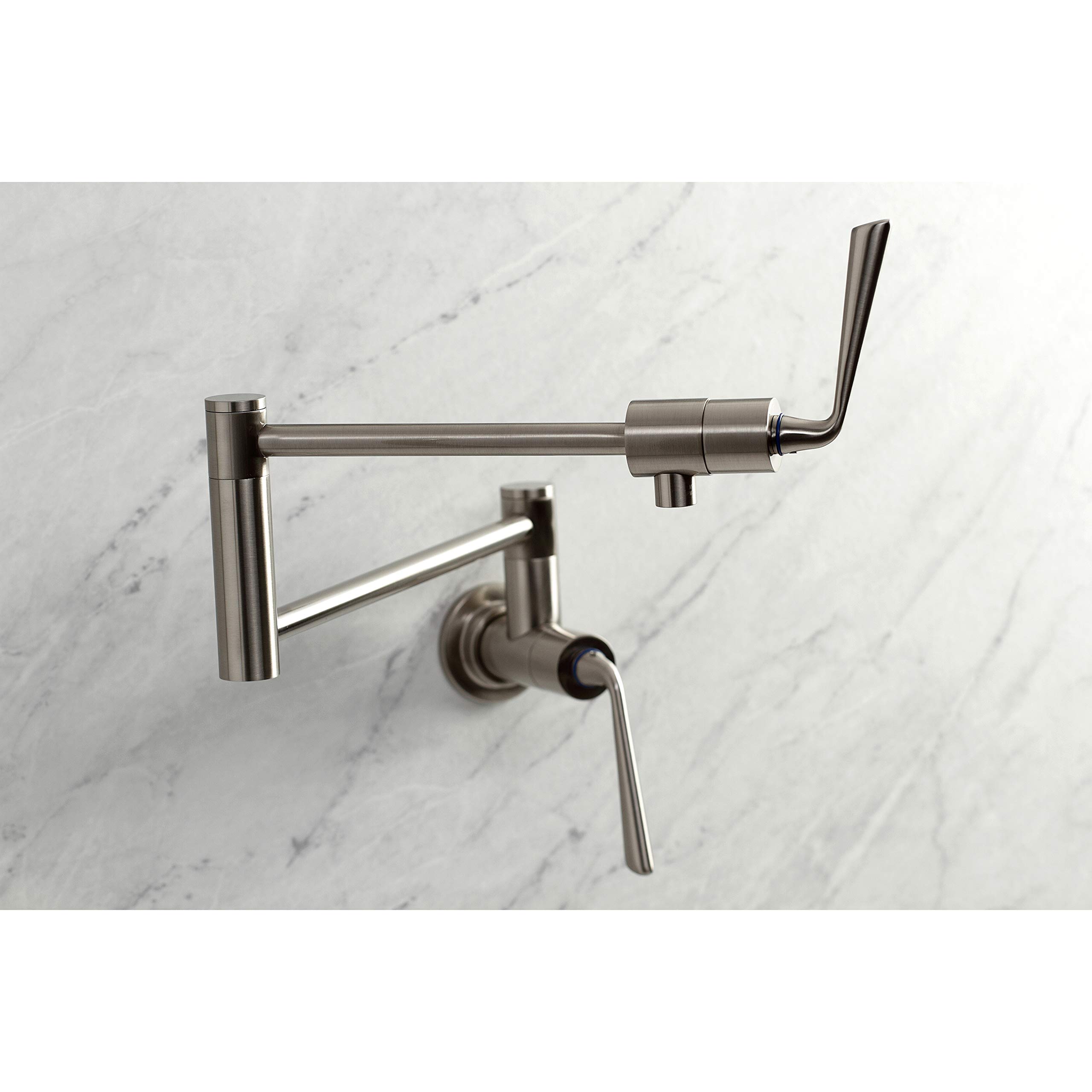 Kingston Brass KS4108ZL Silver Sage Wall Mount Pot Filler, Brushed Nickel