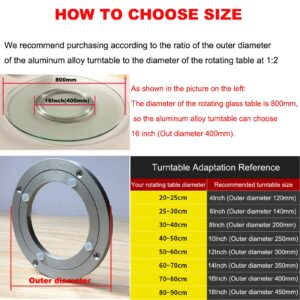 Aluminium Alloy Turntable Bearing, Heavy Duty Swivel Turntable Lazy Susan Rotating Bearing Turntable Round Dining Table Smooth Swivel Plate Hardware, 4"