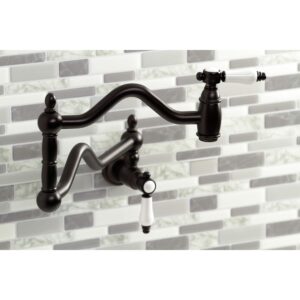 Kingston Brass KS2105BPL Bel-Air Wall Mount Pot Filler, Maximum 22-Inch Spout Reach, Oil Rubbed Bronze