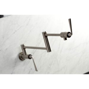 Kingston Brass KS4108ZL Silver Sage Wall Mount Pot Filler, Brushed Nickel