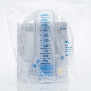 Vyaire Medical 1903A AirLife Volumetric Incentive Spirometers with One-Way Valve, 2500 mL, Pack of 12