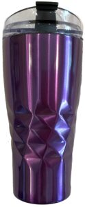 primula triple layer 20 oz hot or cold thermal drink tumbler (pastel purple)