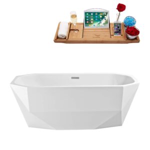 67" streamline n-622-67fswh-fm freestanding tub and tray with internal drain