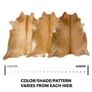 Natural Genuine Cowhide Area Rugs Solid Beige (Medium - 6 FT x 6.5 FT)