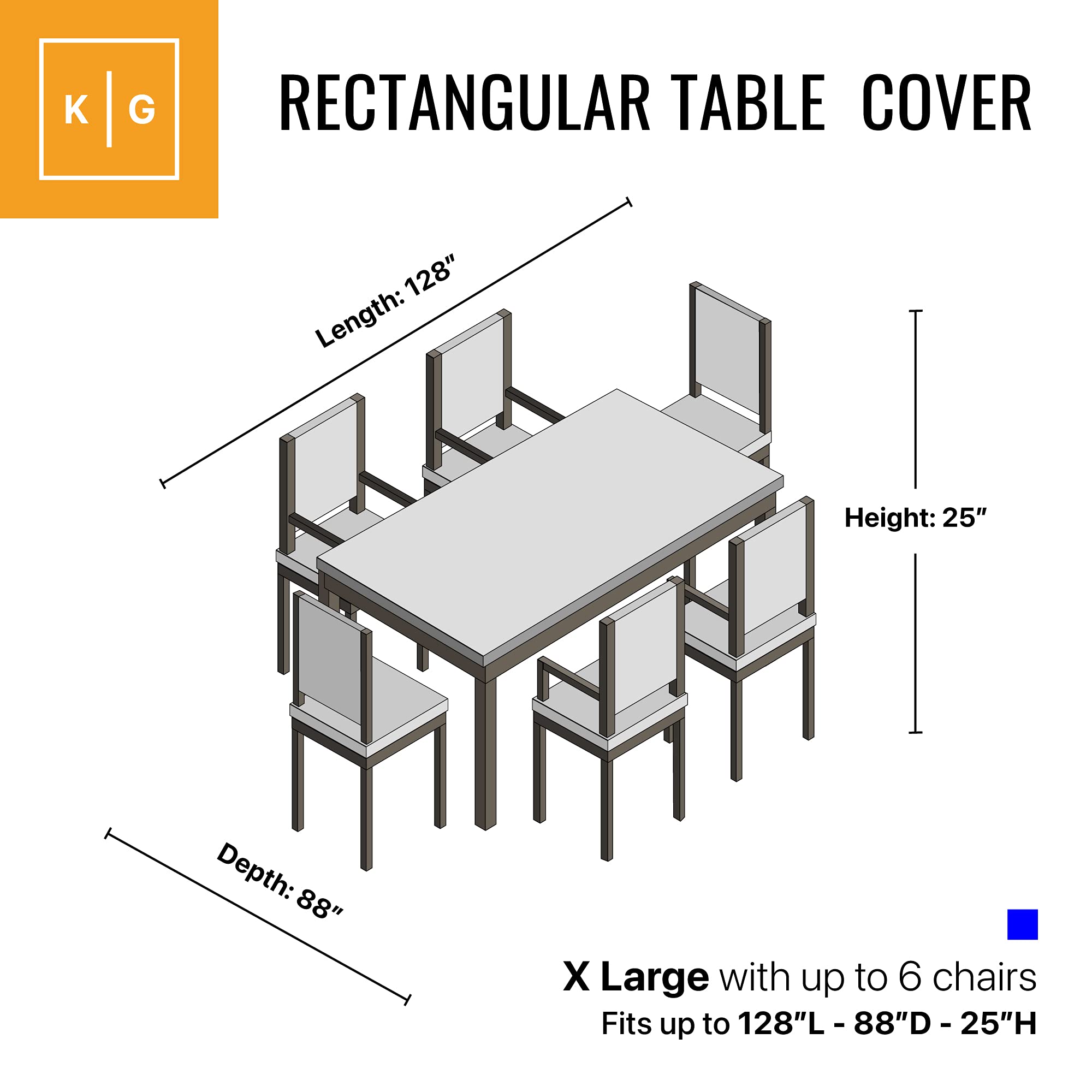 KHOMO GEAR - Patio Table & Chair Seat Cover - Durable and Water Resistant Outdoor Furniture Cover XL