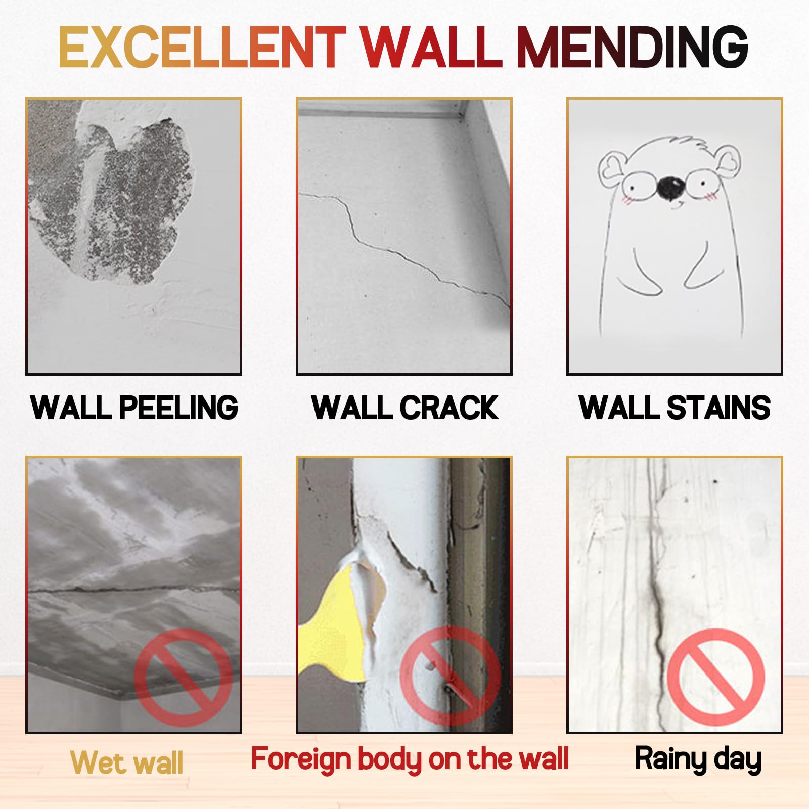 Drywall Patch Repair Kit with Scraper, Wall Spackle Repair Paste, Wall Mending Agent Quick and Easy Solution to Fill The Holes for Home Wall, Plaster Dent Repair and Wood Scratch Repair