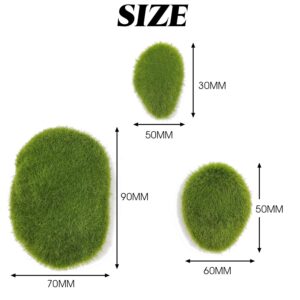 TIHOOD 30 PCS 3 Size Artificial Moss Rocks Decorative, Green Moss Balls,Moss Stones, Green Moss Covered Stones, Fake Moss Decor for Floral Arrangements, Fairy Gardens and Crafting