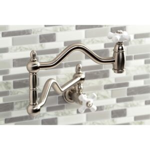 Kingston Brass KS2108PX Heritage Pot Filler, Brushed Nickel