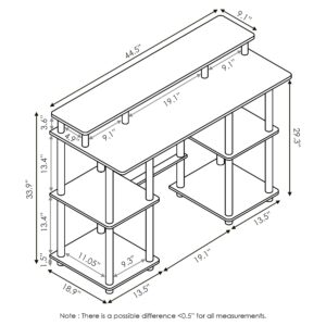 Furinno Turn-N-Tube Computer Desk, French Oak Grey/Black