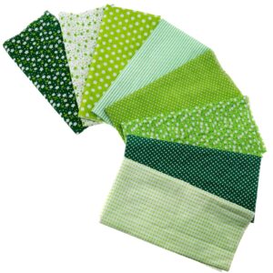 create idea 8pcs 50x50cm green field patchwork fat quarters quilting quilting prints cotton fabric bundles squares diy sewing pastoral style