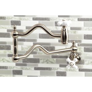 Kingston Brass KS2108PX Heritage Pot Filler, Brushed Nickel