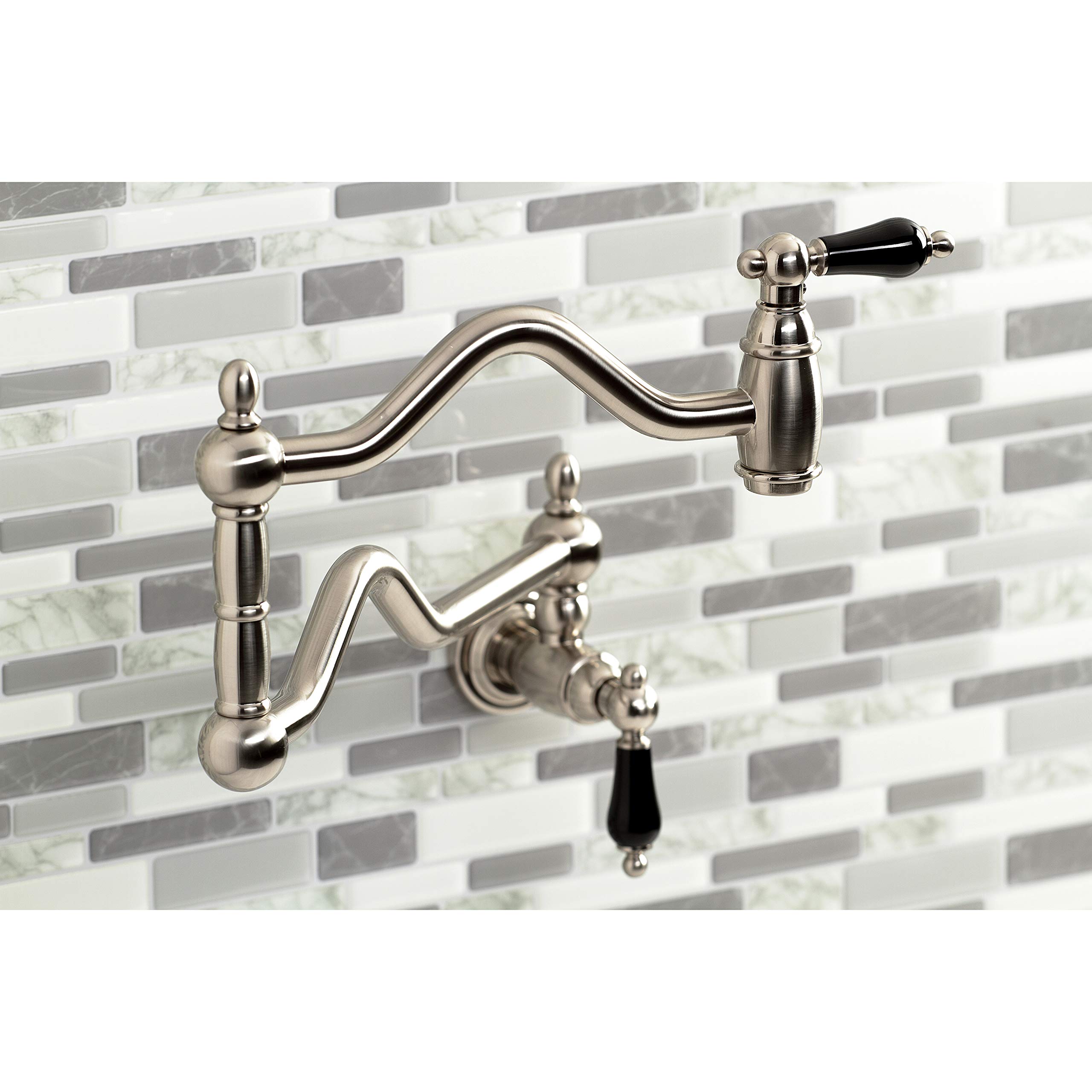 Kingston Brass KS2108PKL Duchess Wall Mount Pot Filler, Brushed Nickel