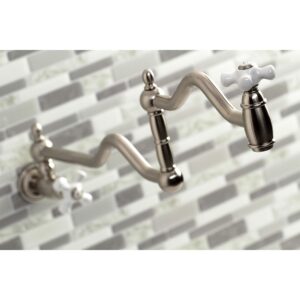 Kingston Brass KS2108PX Heritage Pot Filler, Brushed Nickel