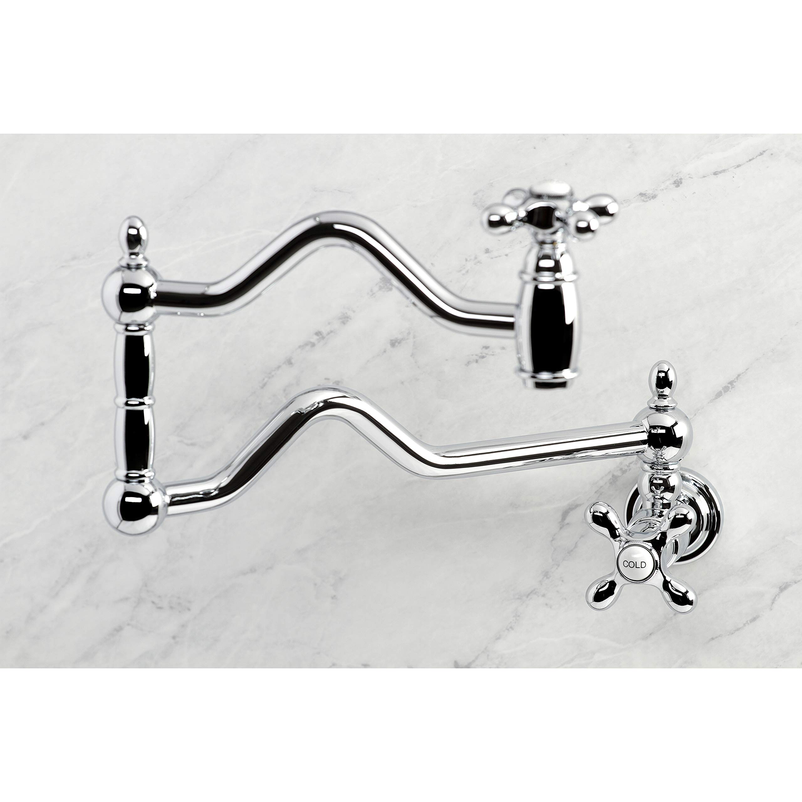 Kingston Brass KS2101AX Heritage Pot Filler, Polished Chrome