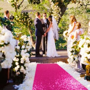 shinybeauty aisle runners for weddings -2ftx15ft- hot pink sequin aisle runner fuchsia glitter aisle runner carpet aisle runner for wedding ceremony party prom event (2ftx15ft, hot pink)