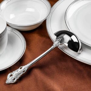 KEAWELL Gorgeous 1 oz. 18/10 Stainless Steel Gravy Ladle, Antique Small Ladle for Stirring, Mirror finished Soup Ladle Spoon and Dishwasher Safe (1, Silver)