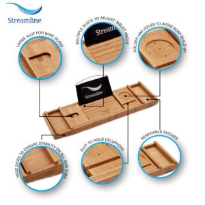 67" Streamline N-622-67FSWH-FM Freestanding Tub and Tray With Internal Drain