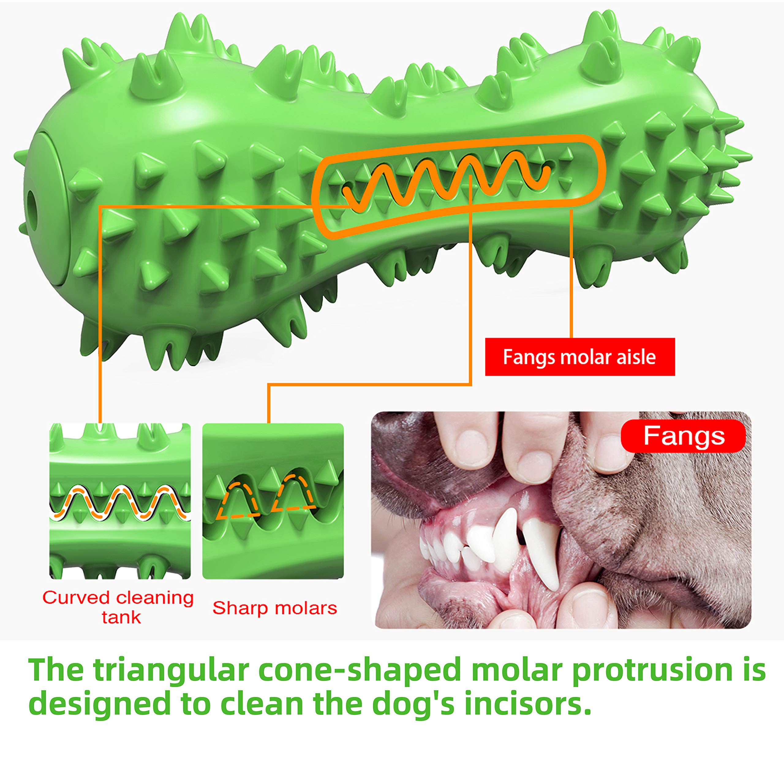 N/C Dog Toothbrush, Dog Toothbrush Toy for Dog Teething Cleaning, Puppy Teething Chew Toys, Dental Oral Care for Small Medium Dogs.(Green)