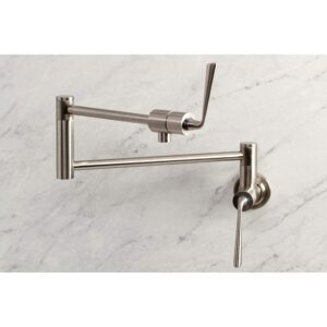 Kingston Brass KS4108ZL Silver Sage Wall Mount Pot Filler, Brushed Nickel