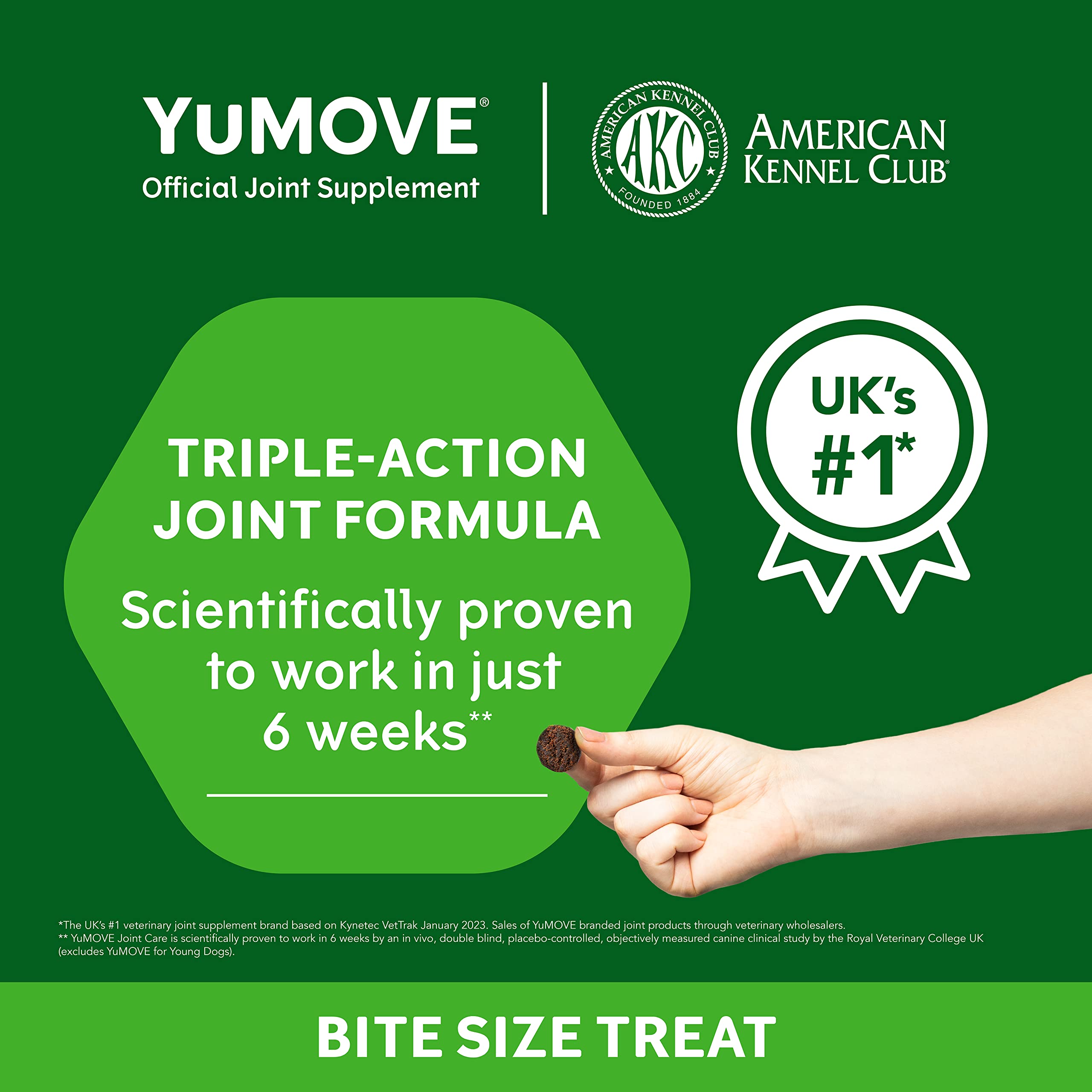 Dog Joint Supplement, Hip and Joint Supplement for Dogs with Glucosamine, Hyaluronic Acid, and Green Lipped Mussel and Omegas, Relief for Dog Hip and Joint Aches and Stiffness, by YuMOVE - 150 Bites