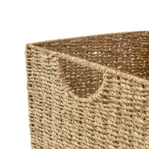 Artera Home 3-Piece Wicker Cube Storage Baskets, 13" x 11" x 9", Beige