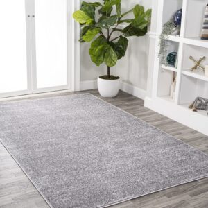 JONATHAN Y SEU100A-4 Haze Solid Low-Pile Indoor Area-Rug Casual Contemporary Solid Traditional Easy-Cleaning Bedroom Kitchen Living Room Non Shedding, 4 ft x 6 ft, Grey