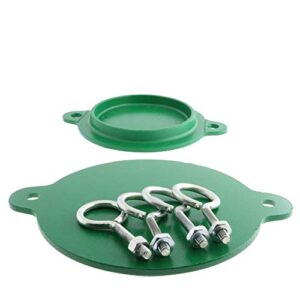 fire department connection (fdc), breakable caps, 3", aluminum, green, set of 2