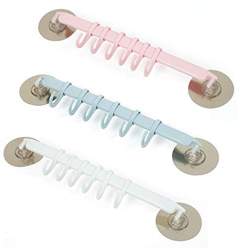 Adjustable Hook Rack Double Suction Cup Towel Rack Hanging Shelves Hook Holder Lock Type Sucker Kitchen Bathroom Accessories (Khaki)