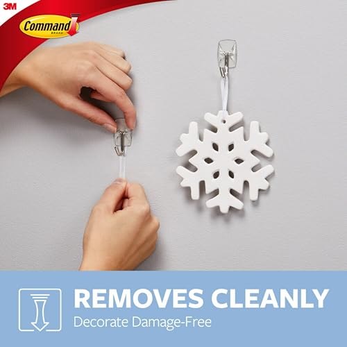 Command Small Clear Wire Toggle Hooks, 40 Hooks and 48 Command Strips, Damage Free Hanging Wall Hooks with Adhesive Strips, Adhesive Hooks for Hanging Christmas Decorations, Holds up to 0.5 lb