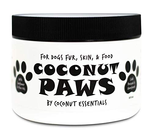 Coconut Paws Coconut Oil for Dogs Skin and Coat, Itching Relief, Hot spot Treatment, Hair Loss, aceite de Coco para Perros | w/Olive & Sunflower Oils | Vet Recommended 8oz - COCONUT ESSENTIALS