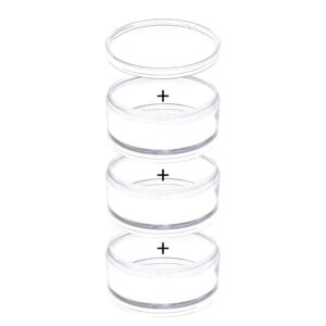 BENECREAT 60ML Stackable Round Plastic Containers 4 Column(5 Layer/Column) Bead Storage Jars for Diamond Drills, Seed Beads, Nail Art Glitters, and Other Jewelry Components