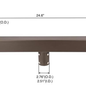 Low Profile Bullhorn with 2 Tenons,Bullhorn Tenon Fit for 2 3/8" Slip Fitter LED Shoebox Parking Light,Flood Lighting,Pole Adapter Tenon,Bullhorn Mounting Bracket with 2 Arms