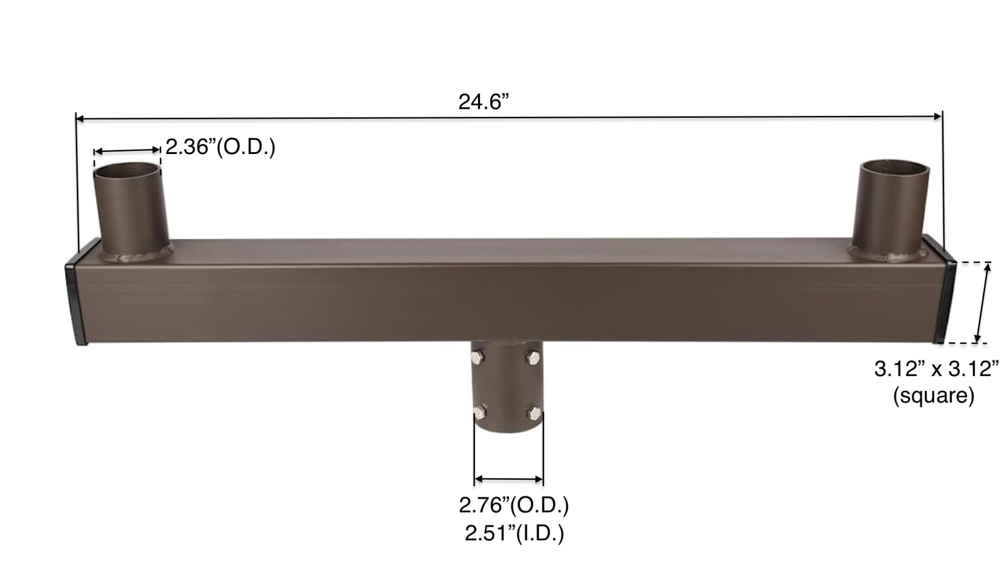 Low Profile Bullhorn with 2 Tenons,Bullhorn Tenon Fit for 2 3/8" Slip Fitter LED Shoebox Parking Light,Flood Lighting,Pole Adapter Tenon,Bullhorn Mounting Bracket with 2 Arms