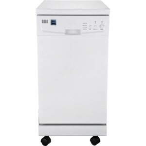 hamilton beach hbdw180white rdw1809-white rca rdw1809 portable dishwasher, 18in wide, 8 place settings capacity, white