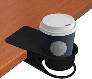 firstone drinking cup holder clip - home car office table desk chair edges cupholder for water drink beverage soda coffee mug (black)