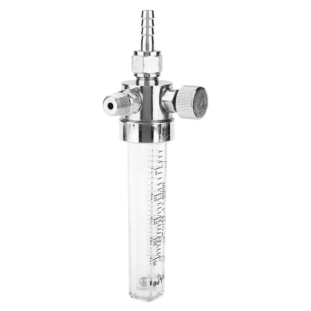 Gas Flow Meter, WL-12 Tube Type Copper Chrome Plated Air Gas Flowmeter, NPT 1/4 Inlet Thread, 1-25 m3/h Measuring Range, Oxygen Flow Meter