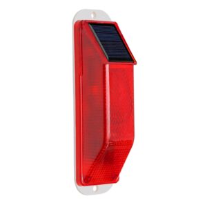 risoon solar strobe warning light: sensitive led warning lamp high bright waterproof ip65 light control flashing beacon barricade construction safety traffic light for driveways dock (red)