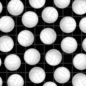 Volleyball Black Anti-Pill Premium No-Sew Throw Fleece Fabric Kit (72x60)