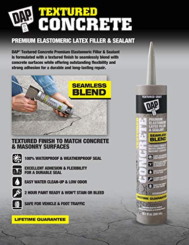 DAP 7079808676 Concrete Filler, Textured Gray, 10 Ounces