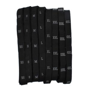 4000pcs clothes size label tags shirt garment tags crafting woven polyester xs-4xl size, 500 piece of each size for clothing sewing sew on clothes garment fabric (black)