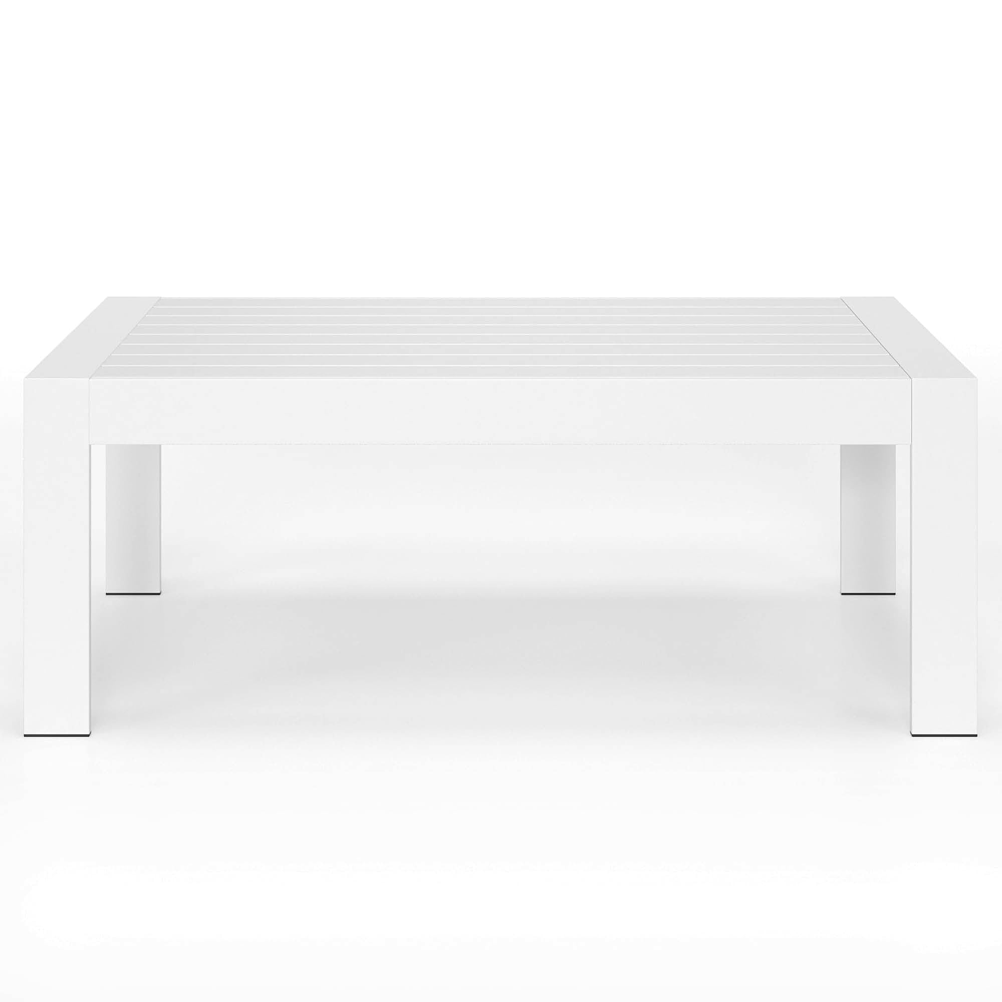 Solaste Aluminum Outdoor Coffee Table, All-Weather Rectangle Metal Patio Coffee Table Furniture for Balcony, Garden, Indoor or Outdoor Use, White