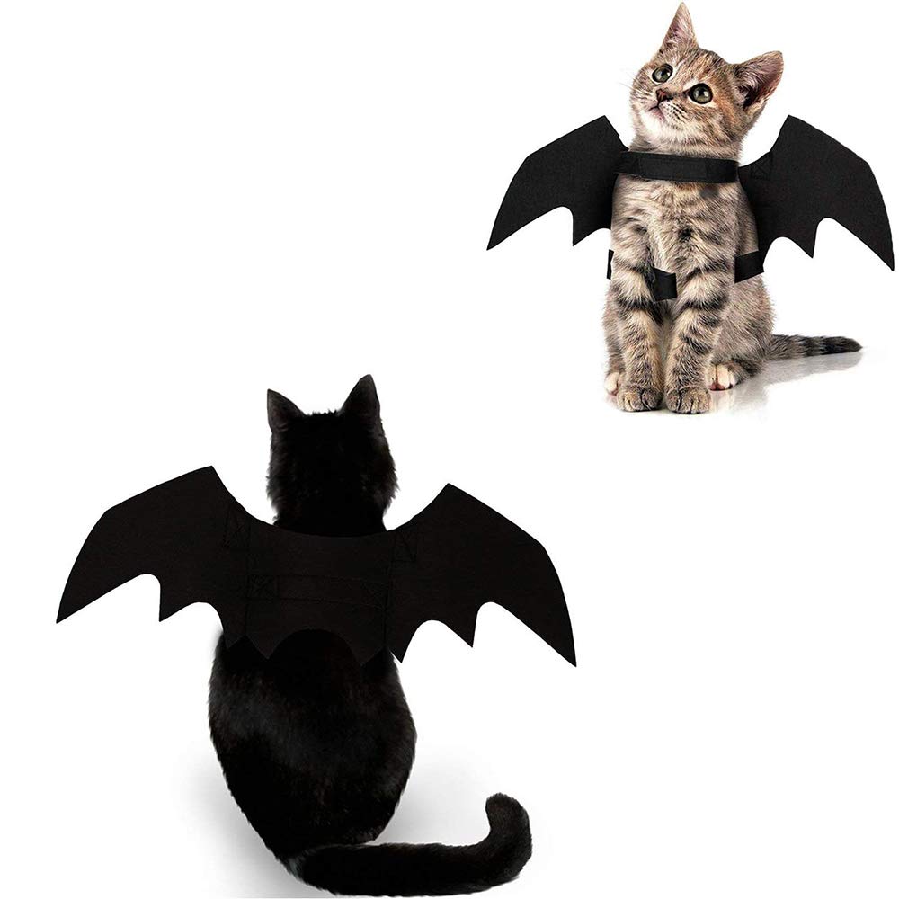 Cat Halloween Costume Bat Wings Pet Apparel Halloween Party Dress Up Accessories for Cat Small Dogs Puppy Kitty Kitten Boy or Girl