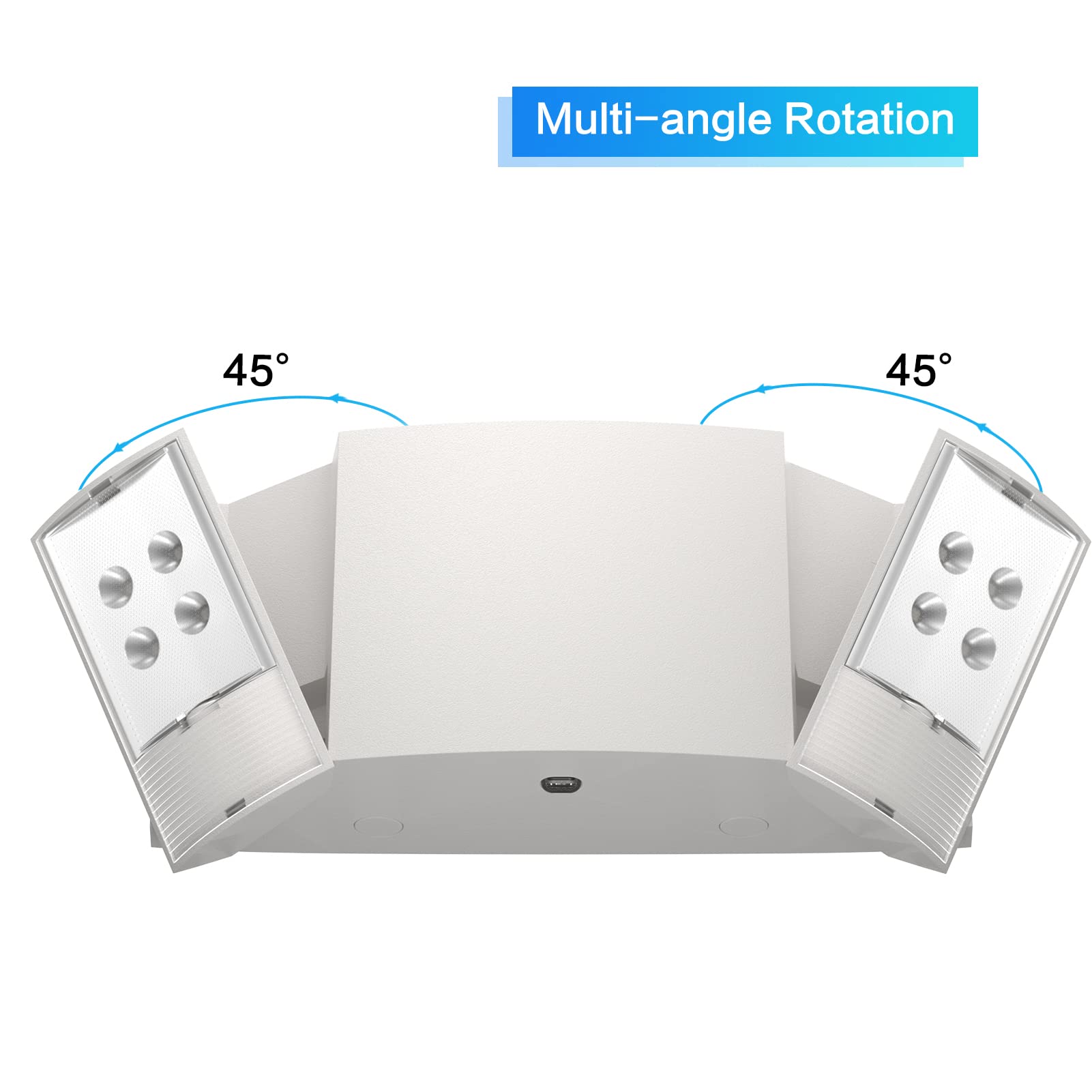 Sunco Lighting 1 Pack Emergency Lights, Commercial Emergency LED Flood Lights for Power Outages, Backup Battery (180 Minutes), Wall Mount, Hard Wired, 120-277VAC, Fire Resistant-Exit Lighting Set.