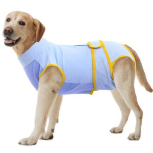 rozkitch dog surgery recovery suit, onesie breathable abdominal wound skin problems, puppy cone collar alternative, anti licking professional surgical recovery costume after spay, no harassment