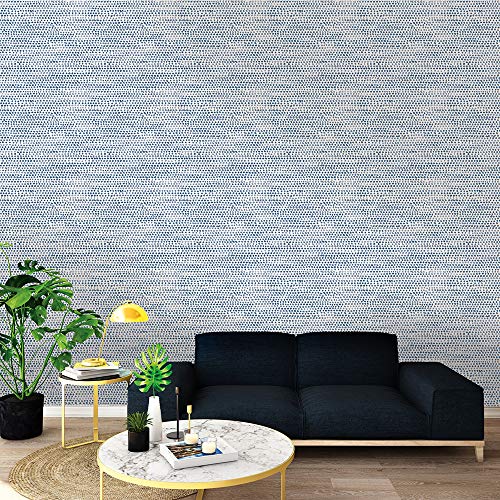 Tempaper Blue Moon Moire Dots Removable Peel and Stick Wallpaper, 20.5 in X 16.5 ft, Made in the USA