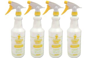 ezpro usa small size solid 16 oz plastic empty spray bottles mist for cleaning solutions, spray bottle with measurements, upside down squirt bottle, 4 pack